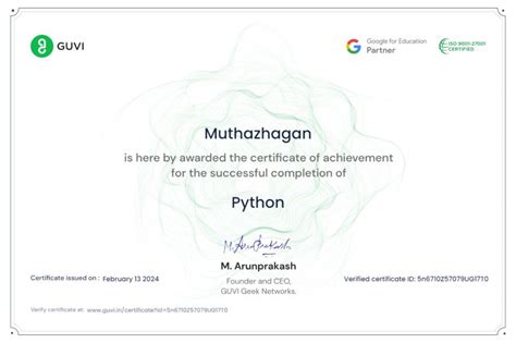 Muthazhagan S On Linkedin Guvi Pythonprogramming