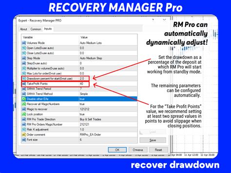 Recovery Manager Pro Mt5 Buy Trading Robot Expert Advisor For Metatrader 5