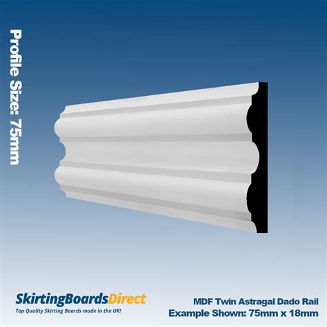 Mdf Twin Astragal Dado Rail Skirting Boards Direct