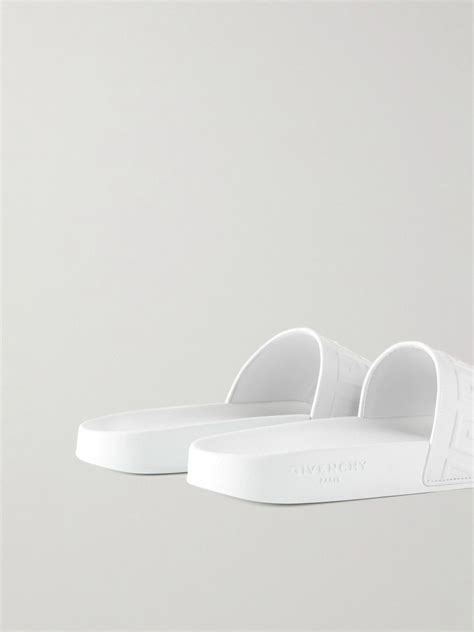 Givenchy Logo Embossed Rubber Slides White Givenchy Givenchy Logo Embossed Rubber Slides White Givenchy