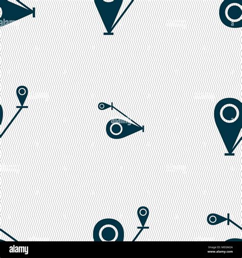 Map Pointer Icon Sign Seamless Abstract Background With Geometric Shapes Vector Illustration
