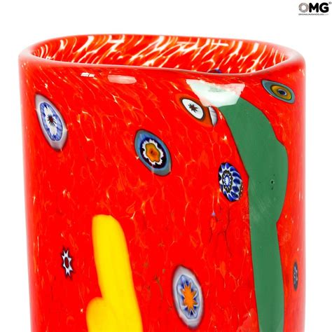 Goya Vase Red Original Murano Glass Omg