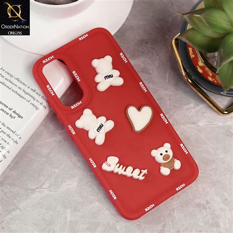 Samsung Galaxy A34 5g Cover Red Sweet Rich 3d Cartoon Silicone Cas