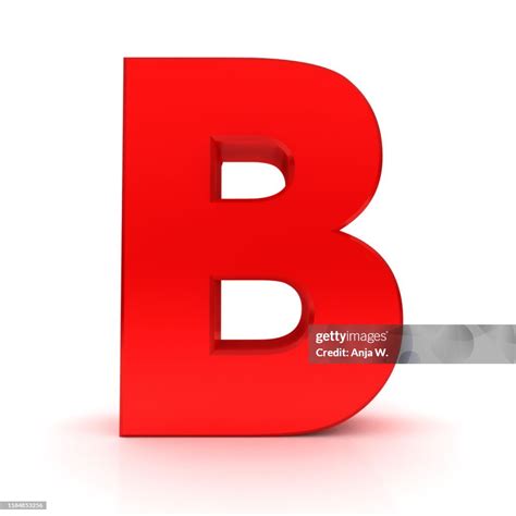 Letter B Red 3d Render Alphabet Capital Text Font Sign On White