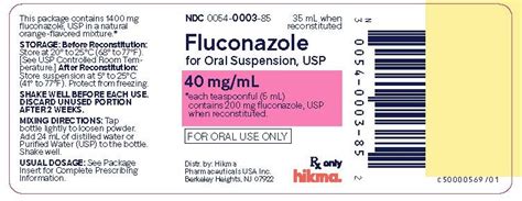 Fluconazole Oral Suspension Fda Prescribing Information Side Effects And Uses