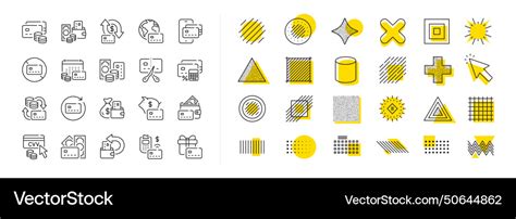 Credit Card Line Icons Payment Terminal Royalty Free Vector