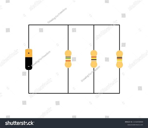 Three Resistors Different Color Codes Connected Stock Vector Royalty Free 2156458969