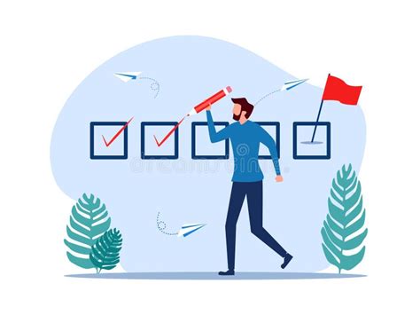 Man Checking Progress Or Tracking Goals Checklist Stock Vector Illustration Of Solution List Man Checking Progress Or Tracking Goals Checklist Stock Vector Illustration Of Solution List