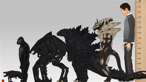 Monsters Size Comparison Godzilla King Kong Monster X Muto Youtube