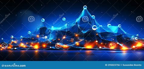 Abstract Technology Background Network Connection Structure With