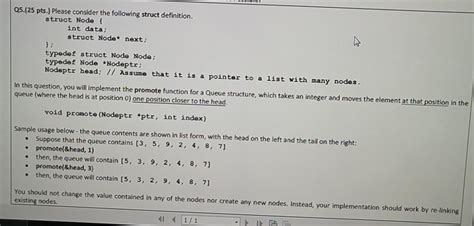 solved q5 25 pts please consider the following struct