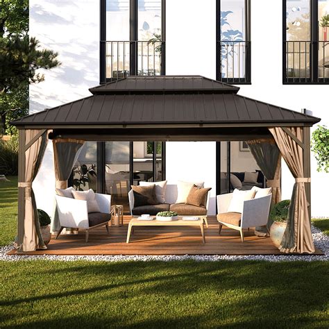 Domi 10 X 14 Hardtop Gazebo Aluminum Metal Gazebo With