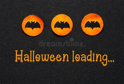 Black Halloween Background With Orange Dots And Text Halloween Loading