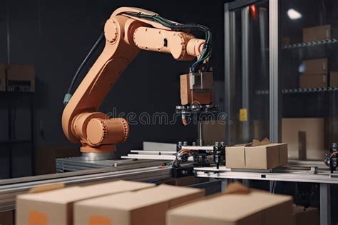Packaging And Sorting Robot Placing Products Into Boxes For Shipment