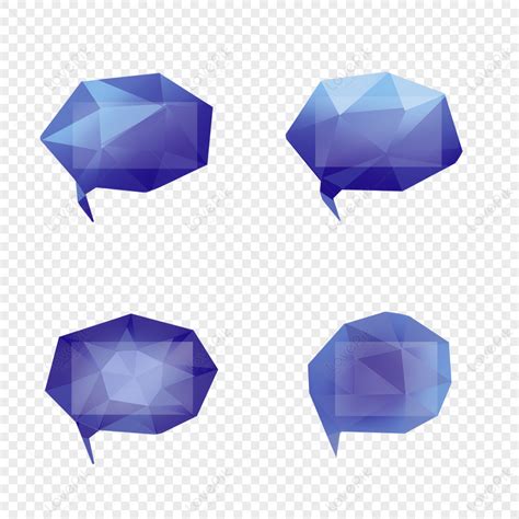 진한 파란색 다각형 일러스트 대화 상자 클립 아트거품모으다 Png 일러스트 무료 다운로드 Lovepik