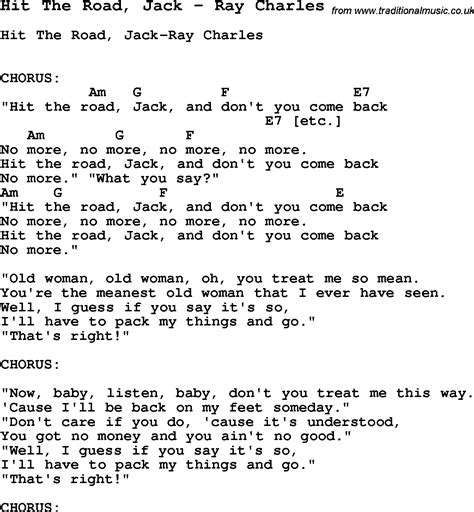 Hit The Road Jack Ray Charles