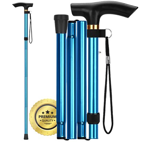 Bastón Para Caminar Plegable Y Extensible Bastón Azul — Ortoprime