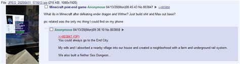 Anon Has Sex With His Wife In Minecraft R Chan Chan Know Your Meme