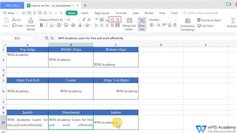 How To Set The Cell Alignment In Wps Spreadsheet Wps Academy Free