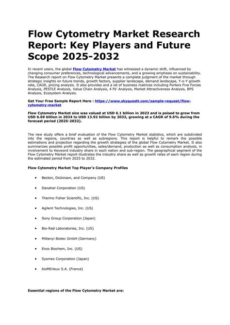 Flow Cytometry Market Research Report By Skyquest Technology Group Issuu