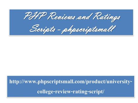 Ppt Php Reviews And Ratings Scripts Phpscriptsmall Powerpoint Presentation Id7515105