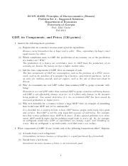 Problem Set 2 Answer Key Pdf ECON 2105H Principles Of Macroeconomics Honors Problem Set 2