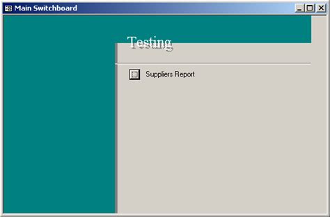 Ms Access 2003 Create A Switchboard Item That Opens A Report Criteria Form