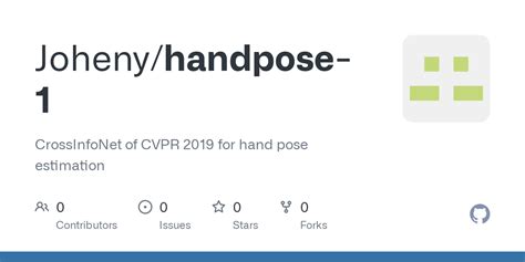github joheny handpose 1 crossinfonet of cvpr 2019 for hand pose