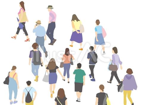 一方に向かう人々イラスト No 22144668／無料イラスト フリー素材なら「イラストac」