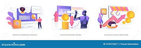 Crm With Ai Generated Insights Abstract Concept Vector Illustration 320868781