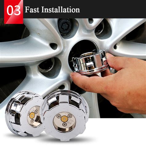 Cadillac Floating Center Caps 66mm For Original Rims Dynamic Led Emblem
