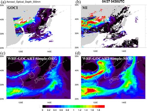 Aerosol Optical Depths Aod At 550 Nm From A Geostationary Ocean Download Scientific Diagram