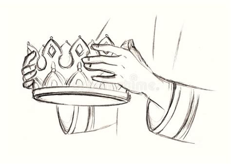 The Laying Of The Crown On The Head Pencil Drawing Stock Illustration