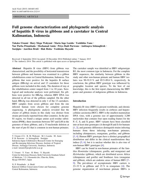 Pdf Full Genome Characterization And Phylogenetic Analysis Of