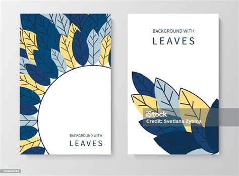 화려한 잎에서 광고 초대장 카드에 대한 포스터 세트 판매를위한 여름 배경 축하합니다 기하학적 플랫 디자인 텍스트에 배치합니다 벡터 개체 그룹에 대한 스톡 벡터 아트 및 기타