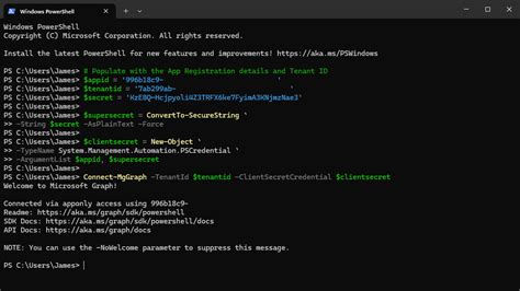 Connecting To Microsoft Graph Api Through Powershell Via An App Registration James Vincent