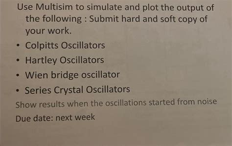 Solved Use Multisim To Simulate And Plot The Output Of The