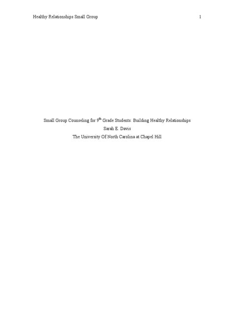 Final Small Group Plan Pdf Adolescence Empathy