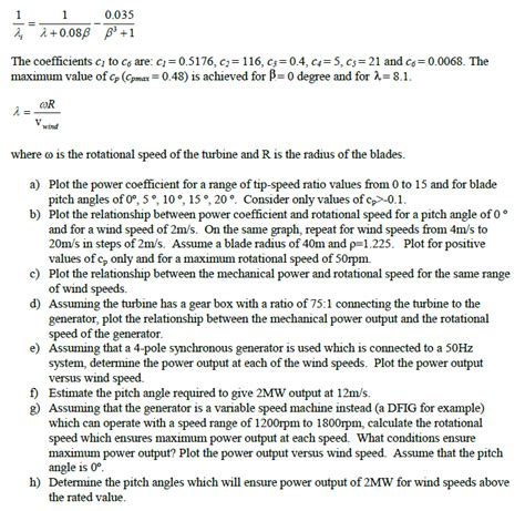 Solved A Generic Equation 2 Used To Model The Power