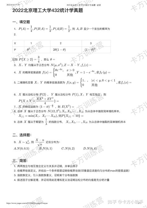 2024年北京理工大学432应用统计硕士报考必知（含真题） 知乎