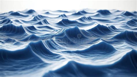 Abstract Blue Ocean Like Wave Patterns With Dynamic Textures And Luminous Highlights Evoking A