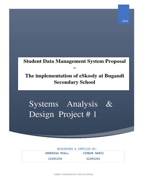Student Data Management System Proposal Pdf Usability Databases