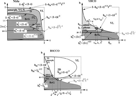 Schematic Phase Diagram For Nbse Ybco And Bscco In The B T Plane ͑