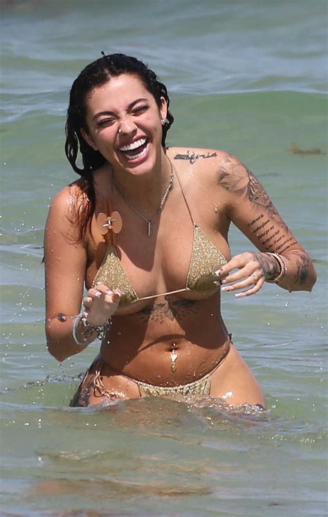 Malu Trevejo In A Gold Bikini On The Beach In Miami Celeb Donut