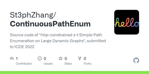 Github St3phzhangcontinuouspathenum Source Code Of Hop Constrained S T Simple Path
