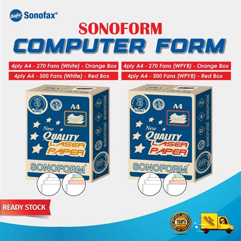 Sonoform Computer Form 4 Ply A4 Ncr Bcf Black Image 9 5 X 11 Shopee Malaysia