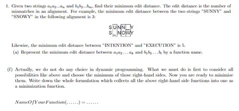 Solved Given Two Strings A1a2an And B1b2bm Find Their