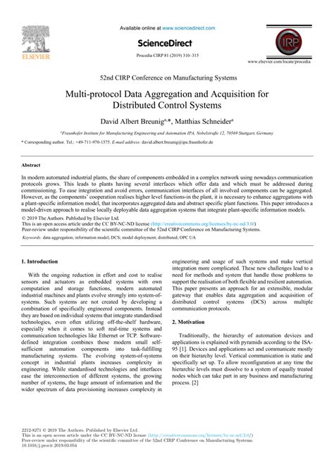 Pdf Multi Protocol Data Aggregation And Acquisition For Distributed Control Systems