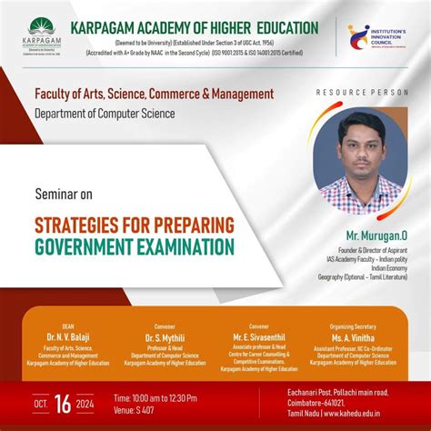 Karpagam Academy Of Higher Education On Linkedin Governmentexamprep Examstrategies