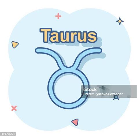 벡터 만화 스타일에서 황소 조디악 아이콘 만화 점성술 기호 그림 그림 황소 별자리 비즈니스 스플래시 효과 개념입니다 0명에 대한